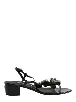 Dolce & Gabbana Crystal-embellished Ankle Strap Sandals - Black