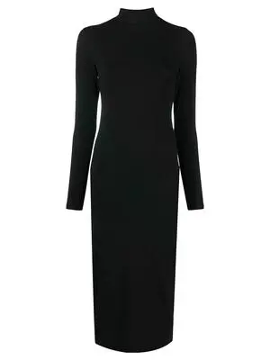 Balenciaga Long Sleeve Turtleneck Dress - Black