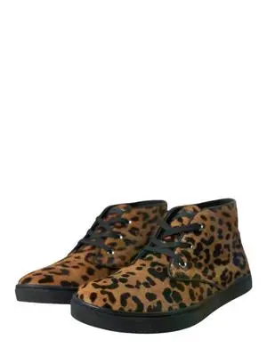 Dolce & Gabbana Leopard-print Calf Hair Sneakers - Brown