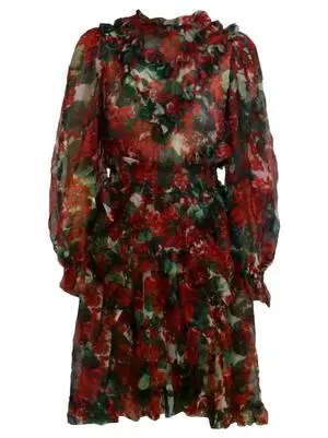 DOLCE & GABBANA Dolce & Gabbana Floral Print Ruffled Mini Dress