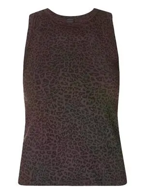 Sweaty Betty Leopard Print Ribbed Racer Back Tank - Brown