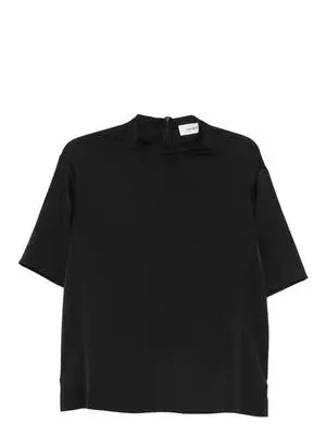 LISA YANG High-neck Short-sleeve T-shirt - Black