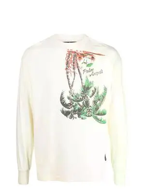 Palm Angels Graphic Print Long Sleeve Sweatshirt - Neutrals