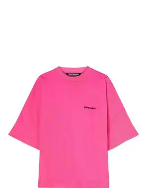 Palm Angels Embroidered-logo Crew-neck T-shirt - Pink