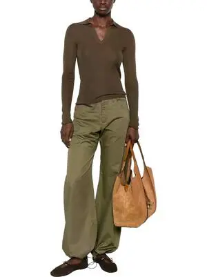 Max Mara Ribbed Knit Polo Sweater - Brown