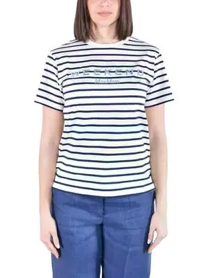 Max Mara Embroidered Stripe T-shirt - White