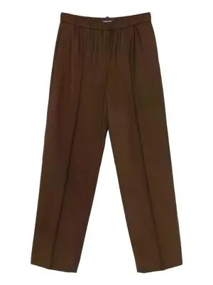 Fabiana Filippi Elasticated Waist Pressed-crease Wide-leg Trousers - Brown