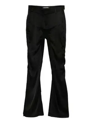 Ottolinger Satin-finish Panelled Flared Trousers - Black