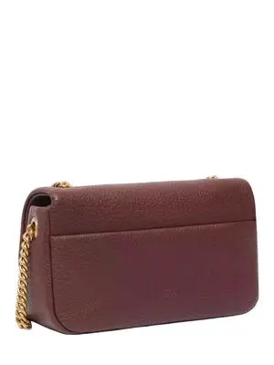 Pinko Love Birds Leather Shoulder Bag - Brown