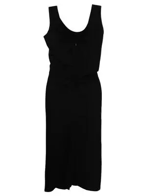 Dior Sleeveless Draped Dress - Black