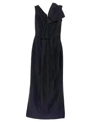 Dior Sleeveless V-neck Bow Detail Maxi Dress - Blue