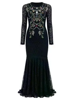 DOLCE & GABBANA Dolce & Gabbana Crystal-Embellished Lace Maxi Dress