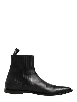 Dolce & Gabbana Leather Ankle Boots - Black