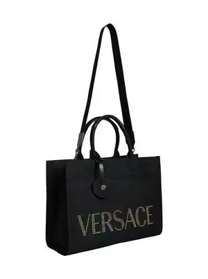 VERSACE Versace Studded Logo Tote Bag