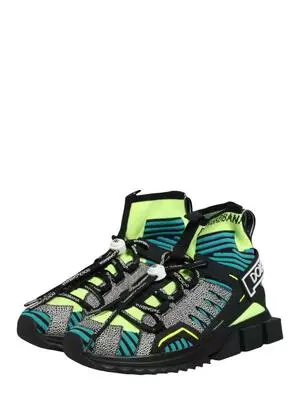 Dolce & Gabbana Sorrento Panelled High Top Sneakers - Green