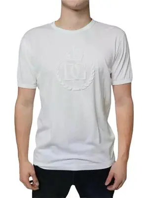 Dolce & Gabbana Embossed Crest-logo T-shirt - White