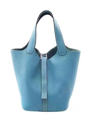 Hermès Clemence Picotin 18 Handbag - Blue