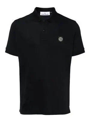 Stone Island Logo-patch Polo Shirt - Blue