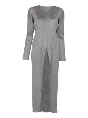 Issey Miyake Basics Pleated Coat - Grey