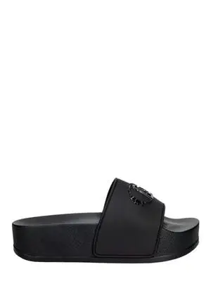 Liu Jo Logo Plaque Platform Slides - Black