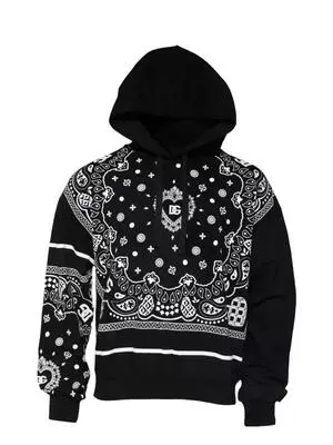 Dolce & Gabbana Bandana Print Drawstring Hoodie - Black