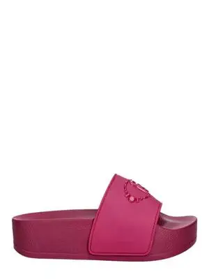Liu Jo Embossed-logo Platform Slides - Pink