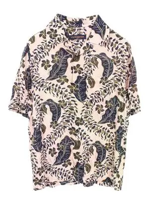 LOUIS VUITTON 2010s Leaf-print Short-sleeve Shirt - Pink