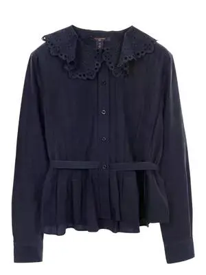 LOUIS VUITTON Pin-tuck Belted Shirt - Blue