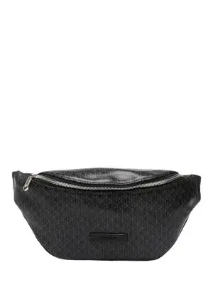 Calvin Klein Monogram Print Logo Plaque Belt Bag - Black
