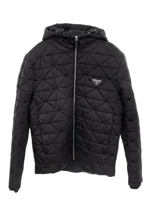 Prada Re-nylon Hooded Quilted Jacket - Black