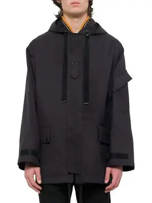 LANVIN Side-zip Hooded Parka - Blue