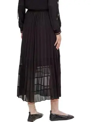 MORGAN Pleated Midi Skirt - Black