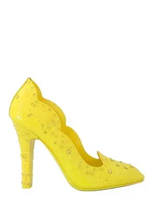 Dolce & Gabbana Dolce & Gabbana Crystal Embellished Floral Pumps Yellow