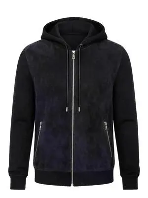 DOLCE & GABBANA Dolce & Gabbana Suede Panelled Zip-Up Hoodie