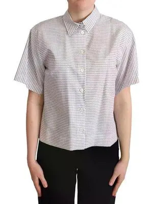 Dolce & Gabbana Polka Dot Print Cotton Shirt - White