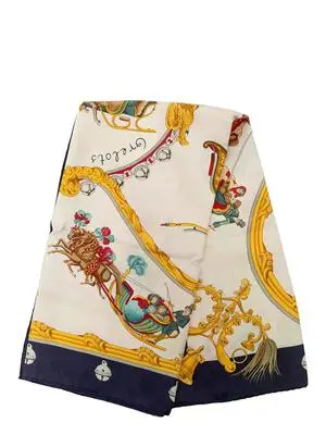 Hermès 2000-2026 Plumes Et Grelots Silk Scarf 90 - Blue