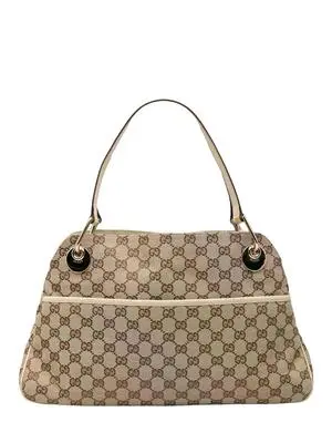 Gucci Gg Canvas Eclipse Shoulder Bag - White