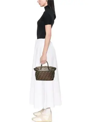 Fendi Zucca Canvas Handbag - Brown
