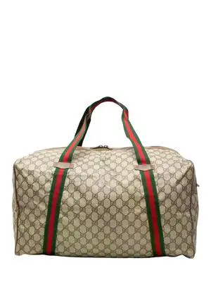Gucci Gg Supreme Web Duffle Bag - Neutrals