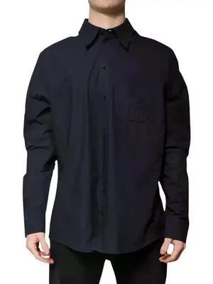 Dolce & Gabbana Dg Logo-embroidered Shirt - Blue