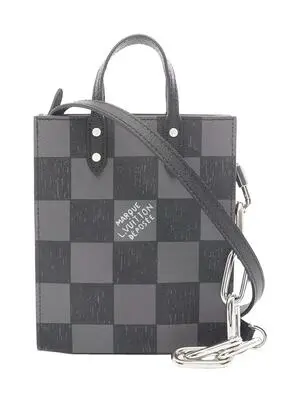 LOUIS VUITTON Damier Checkerboard Sac Plat Xs Satchel - Black
