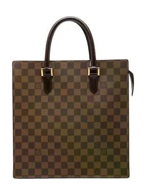 LOUIS VUITTON Damier Ebene Venice Sac Plat Tote Bag - Brown