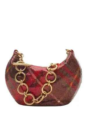Burberry Check-print Chainmail Mini Bag - Red
