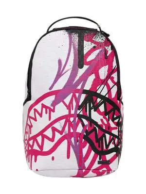 SPRAYGROUND Graffiti Print Woven Backpack - White