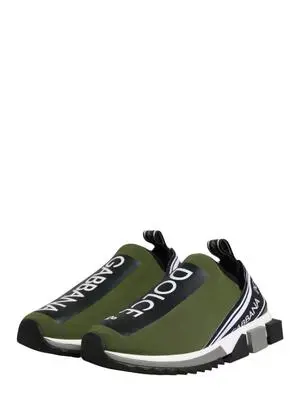 Dolce & Gabbana Sorrento Logo-print Slip-on Sneakers - Green