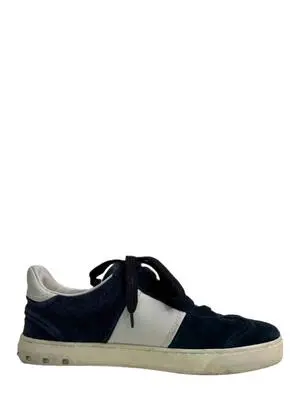 Valentino Garavani Navy Suede Flycrew Low-top Sneakers - Blue