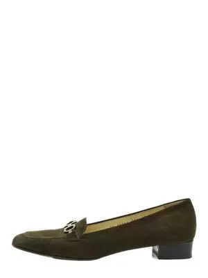 FERRAGAMO Gancini Bit Loafers - Green