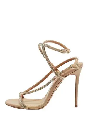 AQUAZZURA Moondust Crystal-embellished Heeled Sandals - Neutrals