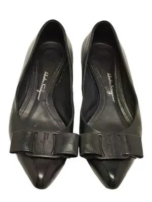 FERRAGAMO Viva Bow Ballet Flats - Black