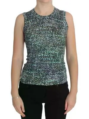 DOLCE & GABBANA Dolce & Gabbana Abstract Print Sleeveless Fine Knit Top